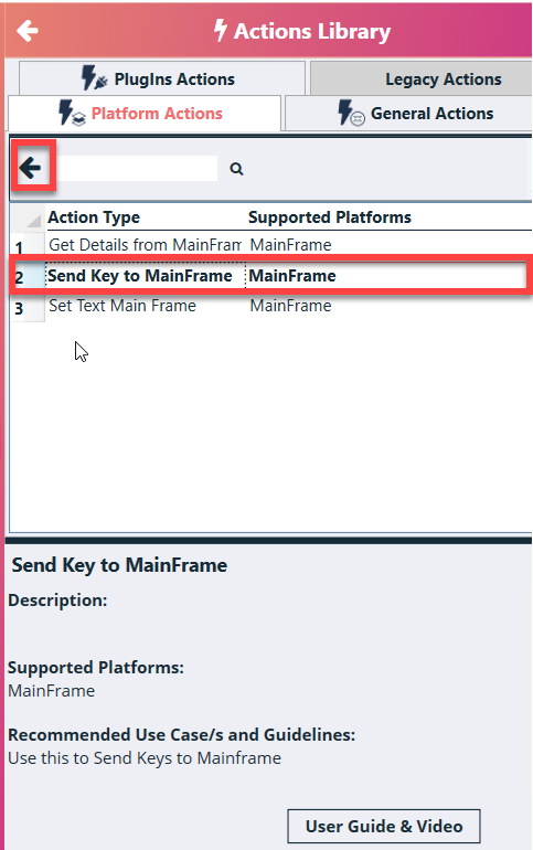 Send Key to MainFrame